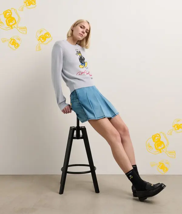 Karl Lagerfeld X Disney Donald Duck Embroidered Crewneck Sweater