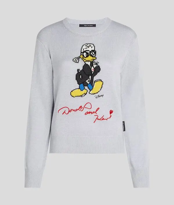 Karl Lagerfeld X Disney Donald Duck Embroidered Crewneck Sweater
