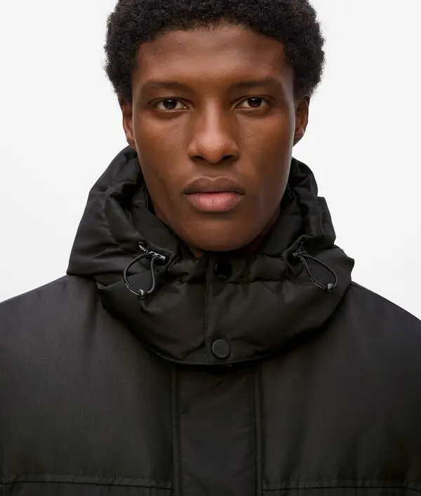 Karl Lagerfeld Longline Puffer Jacket With Hood
