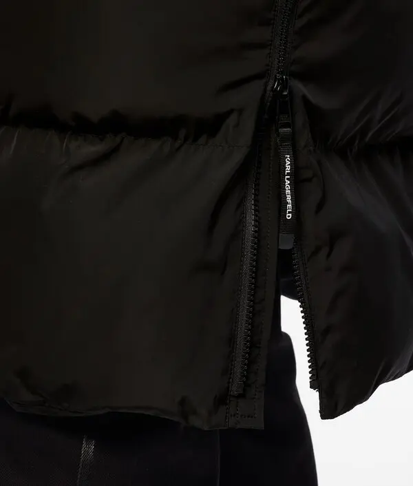 Karl Lagerfeld Longline Puffer Jacket With Hood