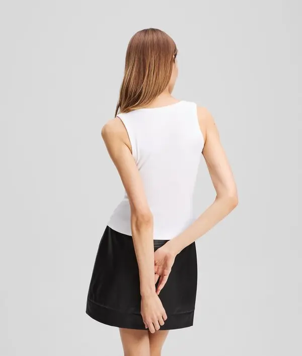 Karl Lagerfeld Ribbed V-neck Tank Top