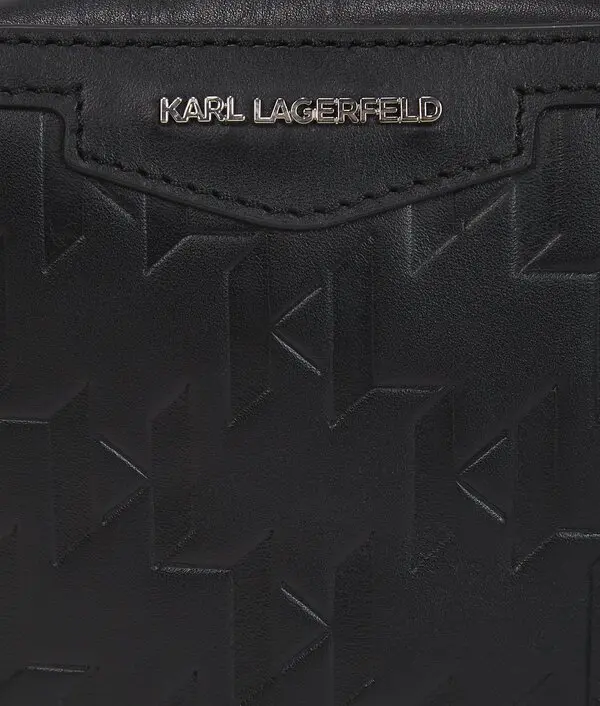 Karl Lagerfeld Embossed Monogram Leather Sling Bag