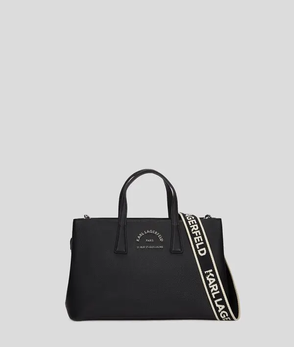 Karl Lagerfeld Rue St-guillaume Metal Satchel Bag - Black