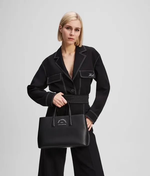 Karl Lagerfeld Rue St-guillaume Metal Satchel Bag