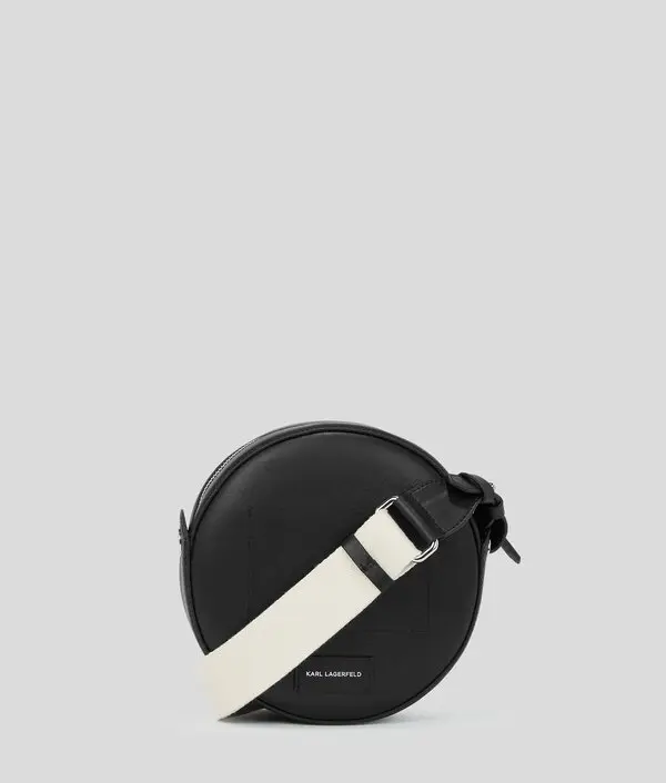Karl Lagerfeld K/circle Embossed Logo Round Crossbody Bag