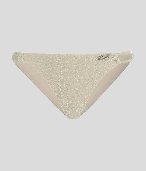 Karl Lagerfeld Shimmering Bikini Bottoms - Champagne
