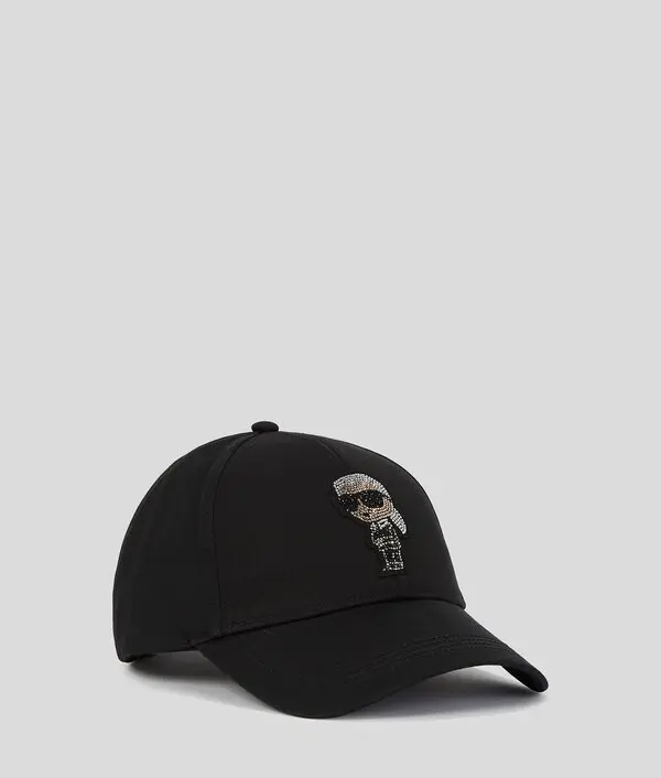 Karl Lagerfeld Ikon Rhinestones Cap - Black