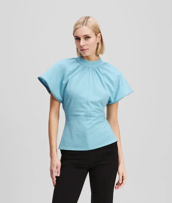Karl Lagerfeld Zip-detail T-shirt - Still Water
