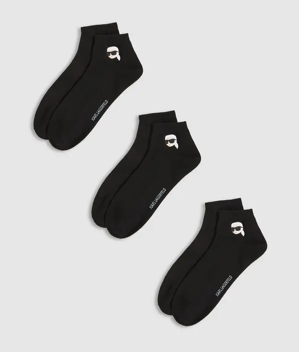 Karl Lagerfeld Ikon Short Socks 3-pack - Black