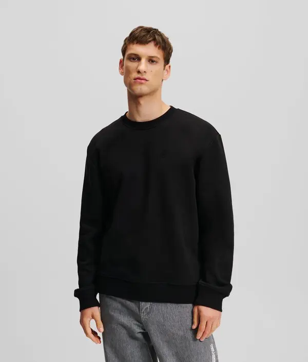 Karl Lagerfeld Embroidered Crewneck Sweatshirt - Black