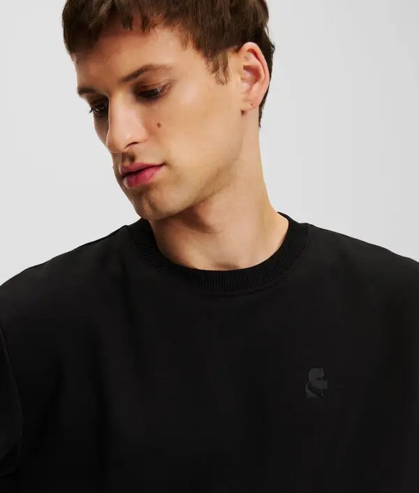 Karl Lagerfeld Embroidered Crewneck Sweatshirt - Black