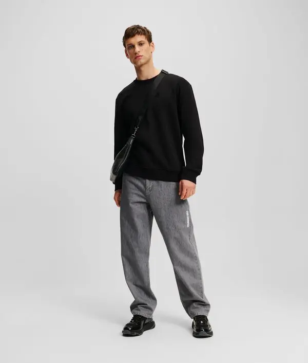 Karl Lagerfeld Embroidered Crewneck Sweatshirt - Black