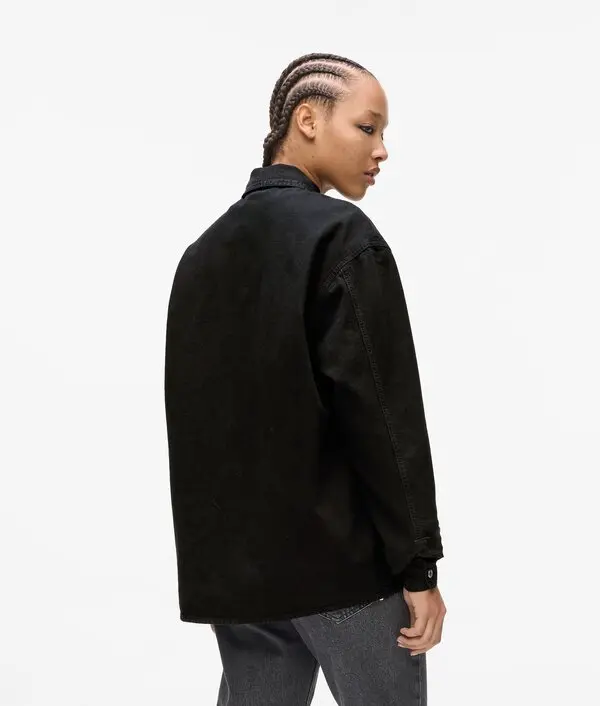KL JEANS Cotton Overshirt With Logo Embroidery