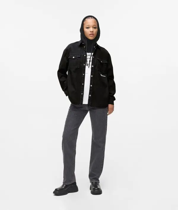 KL JEANS Cotton Overshirt With Logo Embroidery