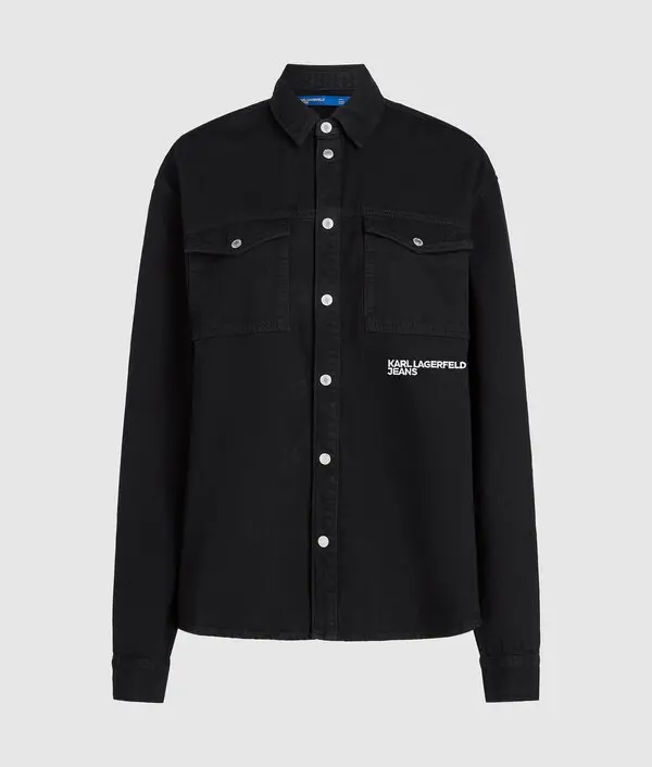KL JEANS Cotton Overshirt With Logo Embroidery