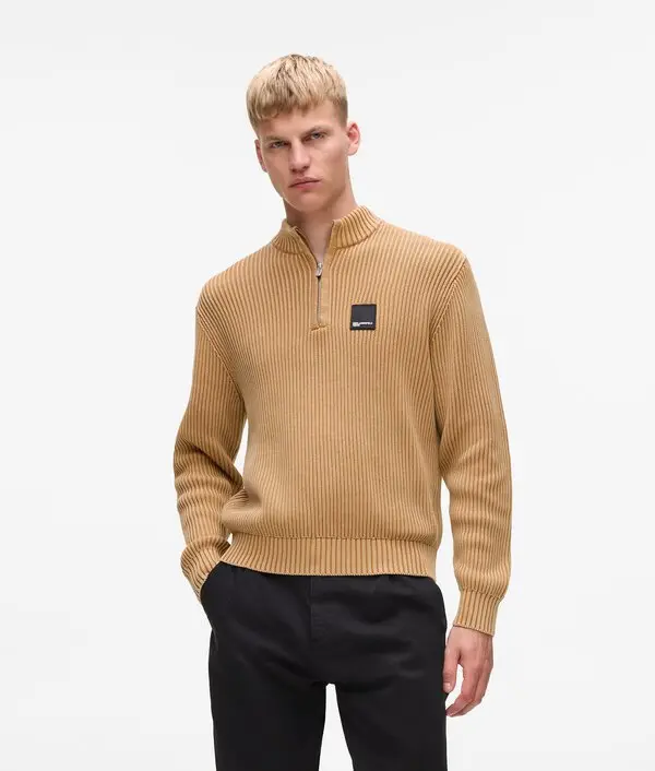 KL JEANS Relaxed Half-zip Sweater - Chipmunk
