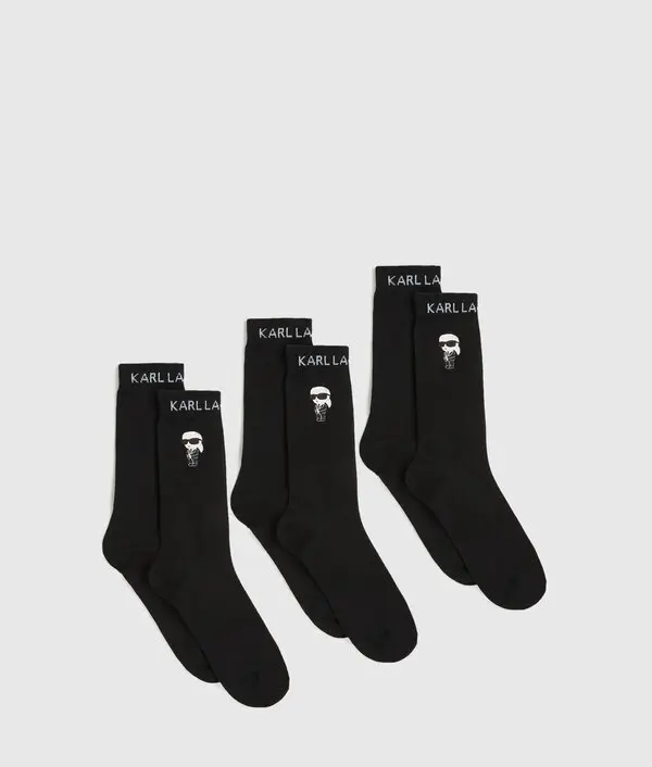 Karl Lagerfeld Ikon Socks 3-pack - Black