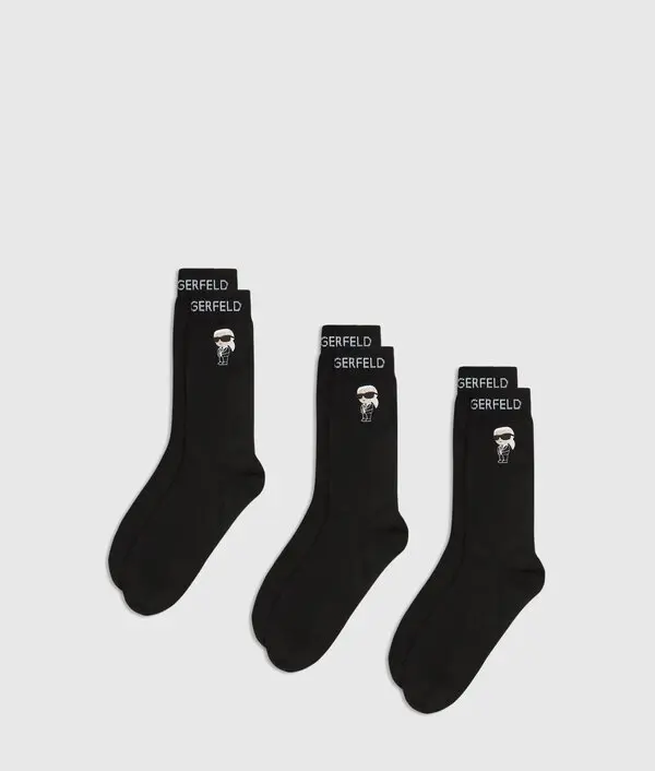 Karl Lagerfeld Ikon Socks 3-pack - Black
