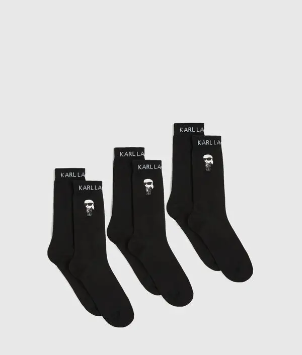 Karl Lagerfeld Ikon Socks 3-pack - Black