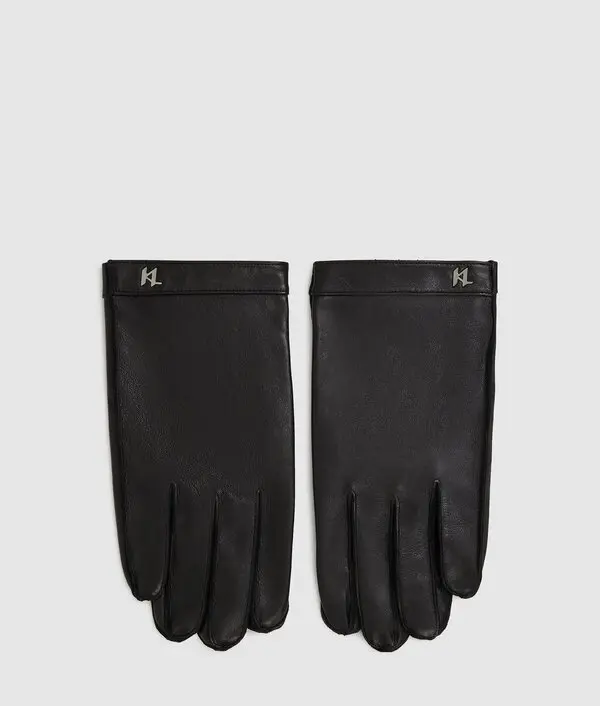 Karl Lagerfeld K/monogram Leather Gloves