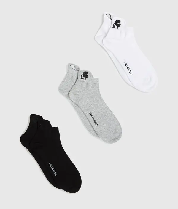 Karl Lagerfeld Kameo Short Socks 3-pack - Black/white/grey
