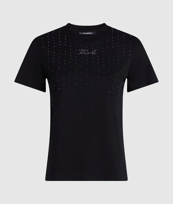 Karl Lagerfeld Rhinestone Logo T-shirt