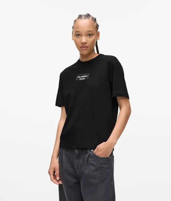 Karl Lagerfeld Outline Logo T-shirt - Black