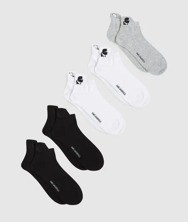 Karl Lagerfeld Short Socks 5-pack - Black/white/grey