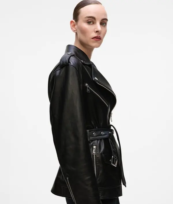 Karl Lagerfeld Leather Oversized Jacket