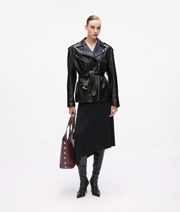Karl Lagerfeld Leather Oversized Jacket