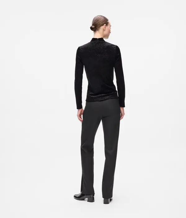 Karl Lagerfeld Sparkling Velvet Mock Neck Top