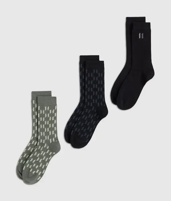 Karl Lagerfeld Monogram Socks 3-pack - Multi