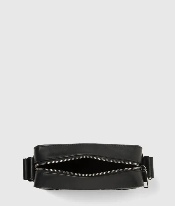 Karl Lagerfeld K/loom Embossed Monogram Leather Camera Bag - Black