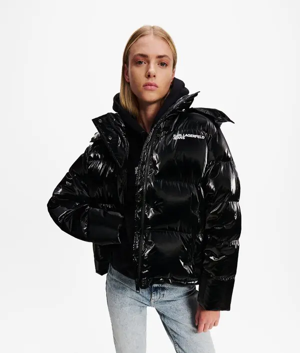 KL JEANS Pearlised Puffer Jacket - Black