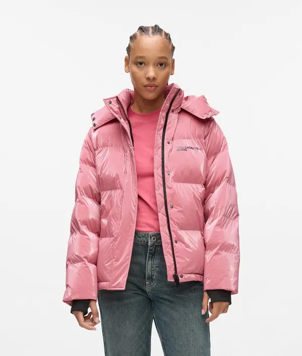 KL JEANS Pearlised Puffer Jacket - Slate Rose