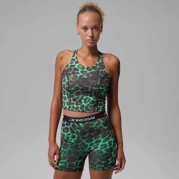 JORDAN Sport Dri-fit Cropped Top With Racerback And All-over Print - Green
