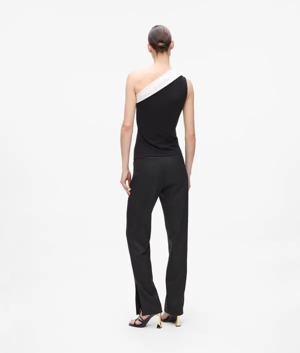 Karl Lagerfeld Asymmetric Lapel One-shoulder Top