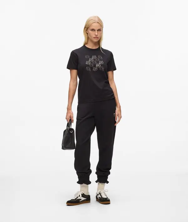 Karl Lagerfeld Ikon Rhinestone T-shirt - Black