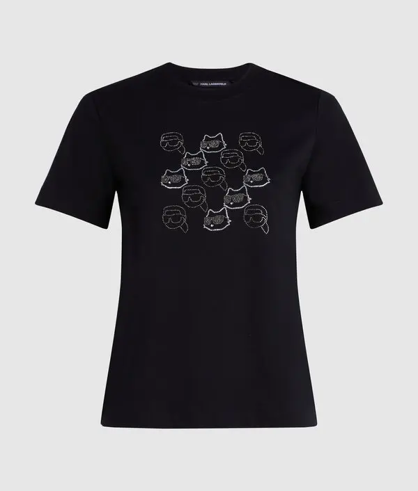 Karl Lagerfeld Ikon Rhinestone T-shirt - Black