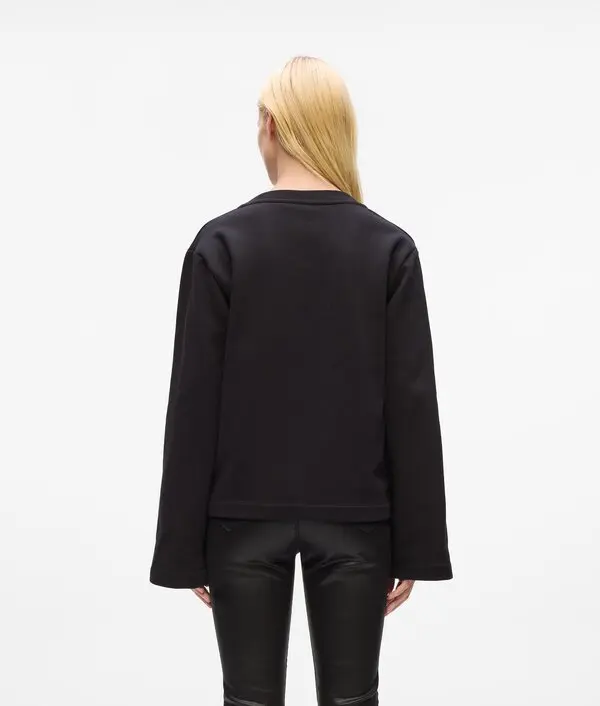 Karl Lagerfeld Signature Logo V-neck Sweatshirt