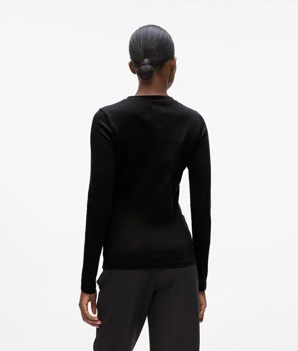 Karl Lagerfeld Long-sleeved T-shirt With Gold Logo Buttons