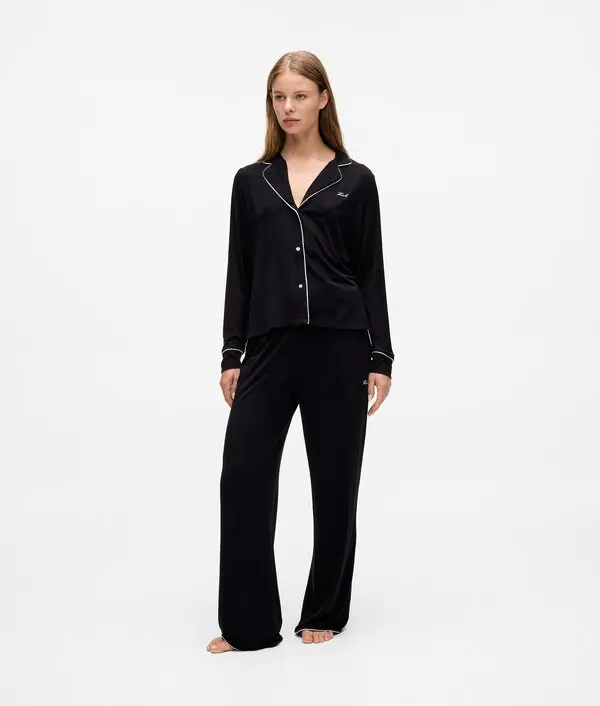 Karl Lagerfeld Signature Pajama Set - Black