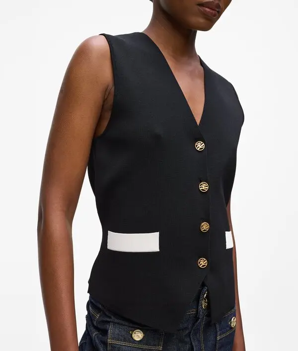 Karl Lagerfeld Recycled Viscose Blend Waistcoat