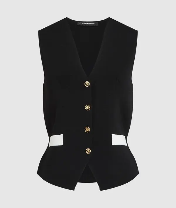Karl Lagerfeld Recycled Viscose Blend Waistcoat
