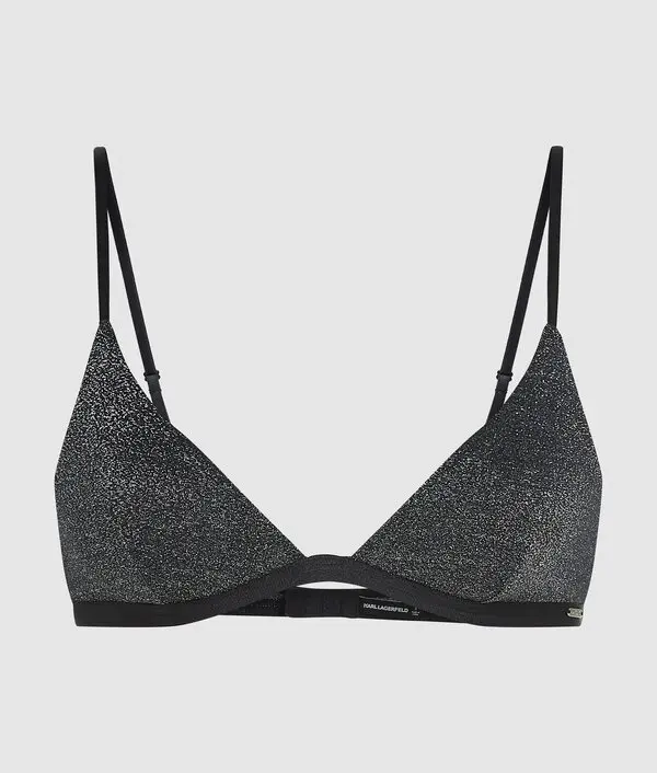 Karl Lagerfeld Signature Metallic Bralette