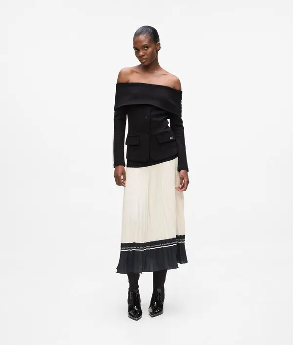 Karl Lagerfeld Off-shoulder Sweatshirt With Embroidered Logo