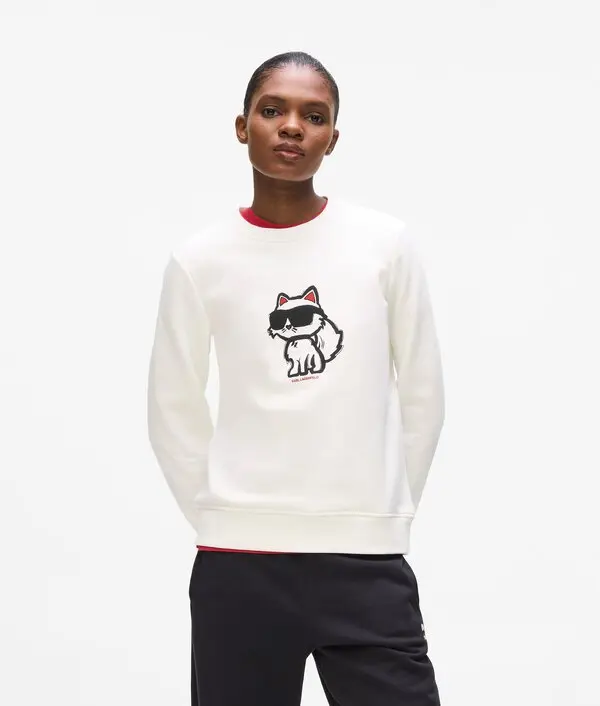 Karl Lagerfeld Ikon Choupette Sweatshirt - Cannoli Cream