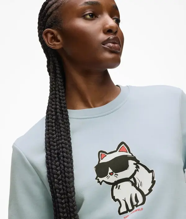 Karl Lagerfeld Ikon Choupette Sweatshirt - Kentucky Blue
