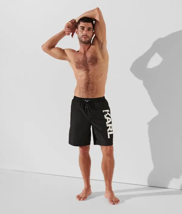 Karl Lagerfeld Logo Long Board Shorts