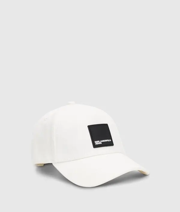 Karl Lagerfeld Logo Patch Baseball Cap - Egret